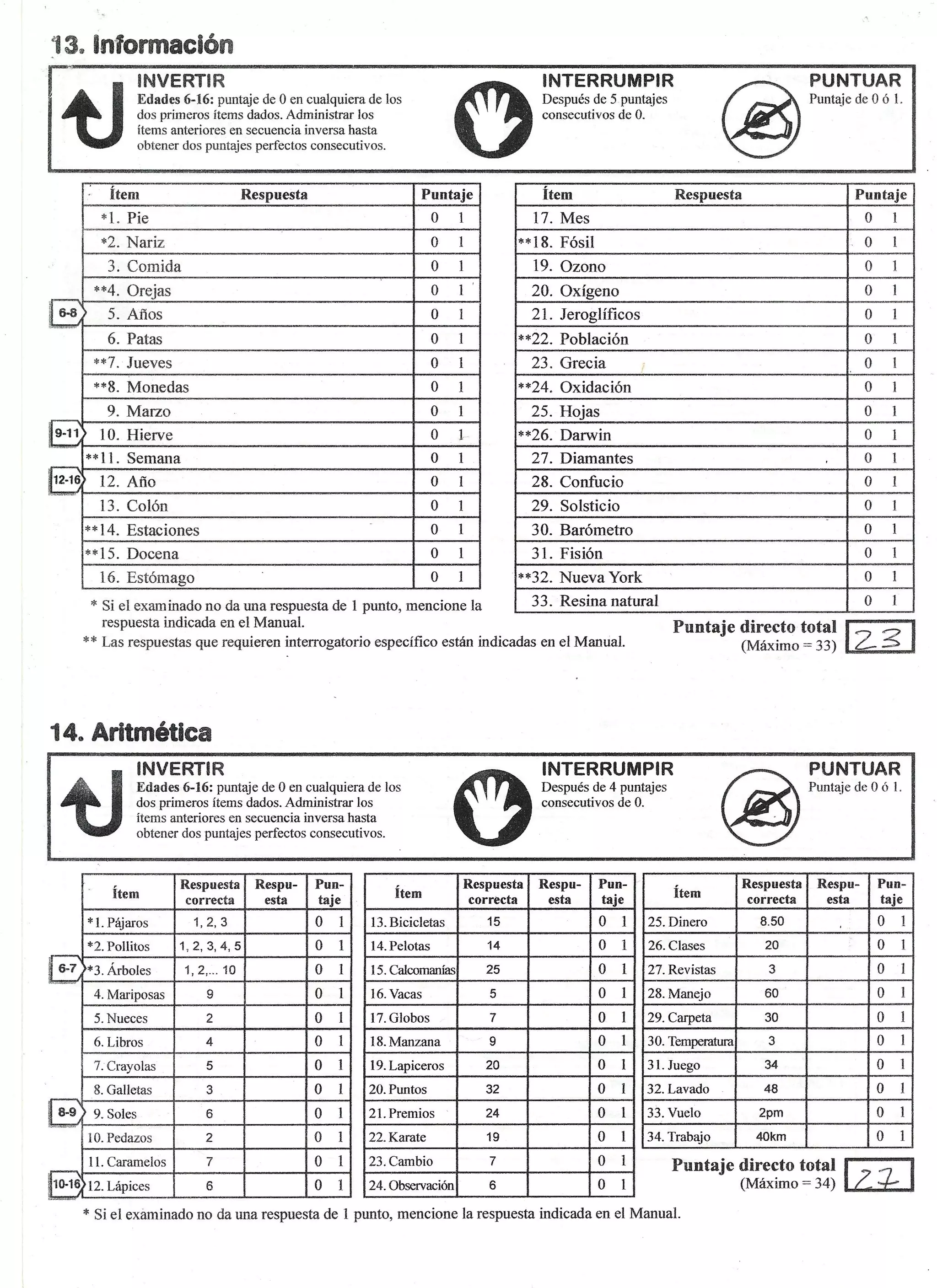 Protocolo wisc iv | PDF