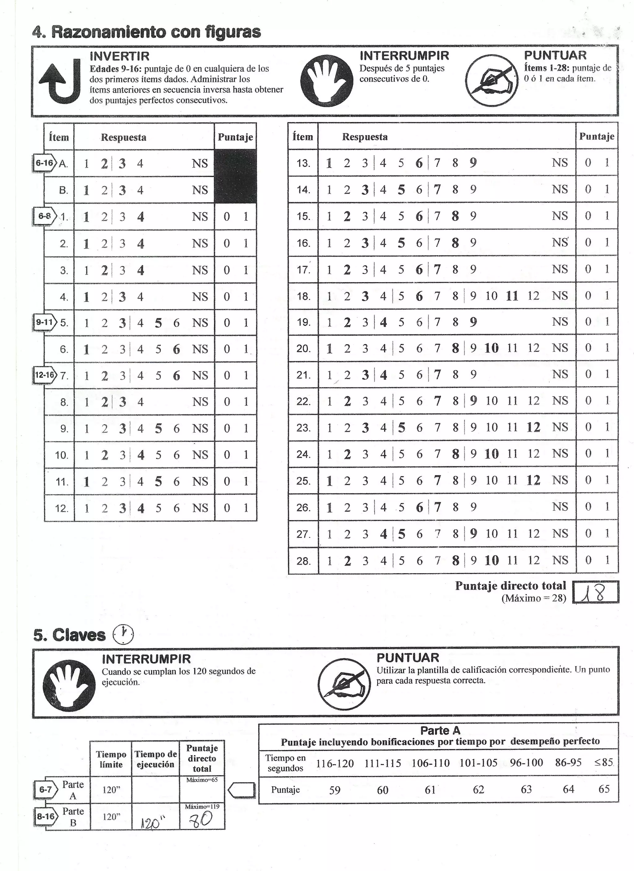 Protocolo wisc iv | PDF