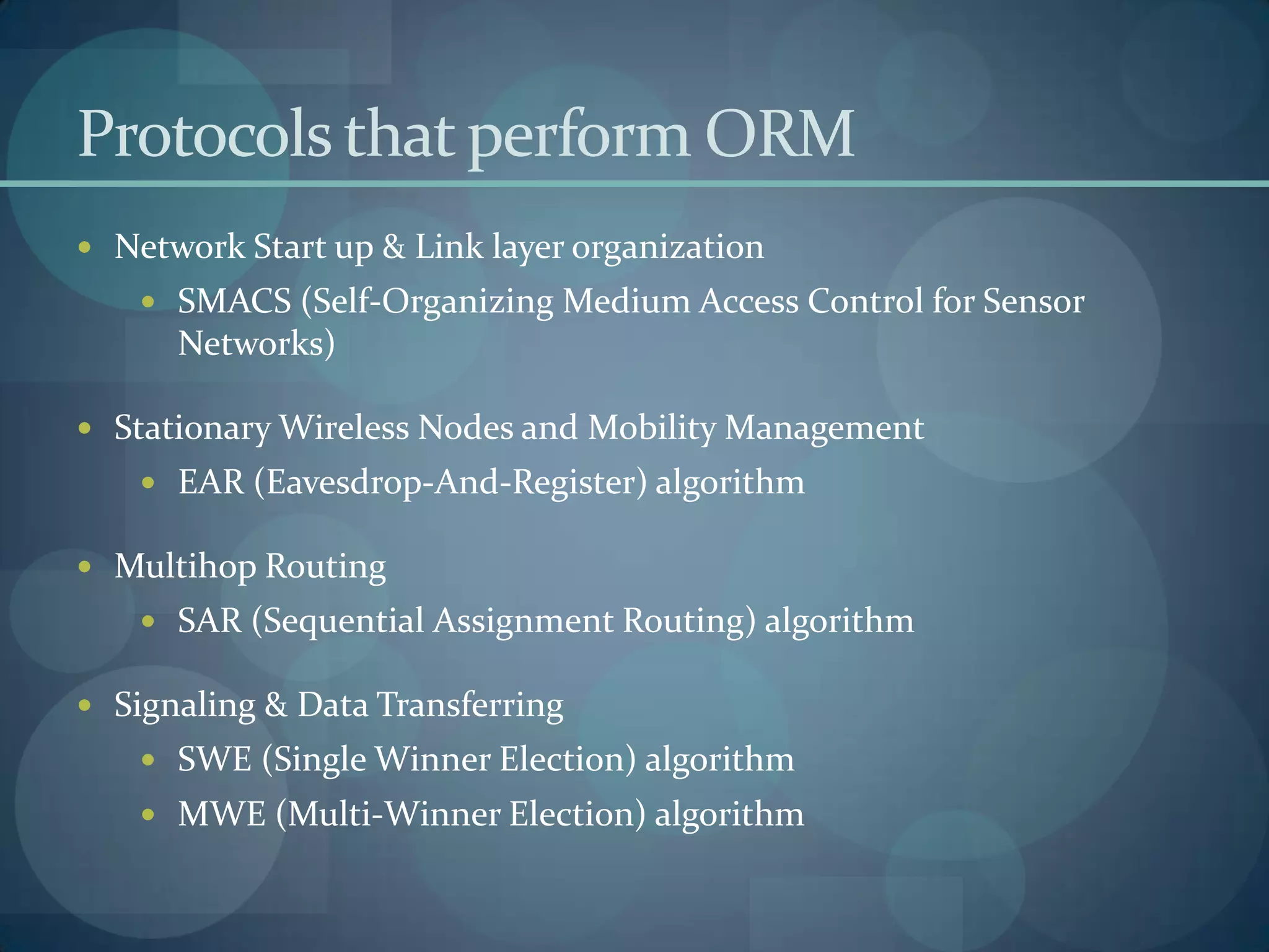 Protocols For Self Organisation Of A Wireless Sensor Network | PPTX
