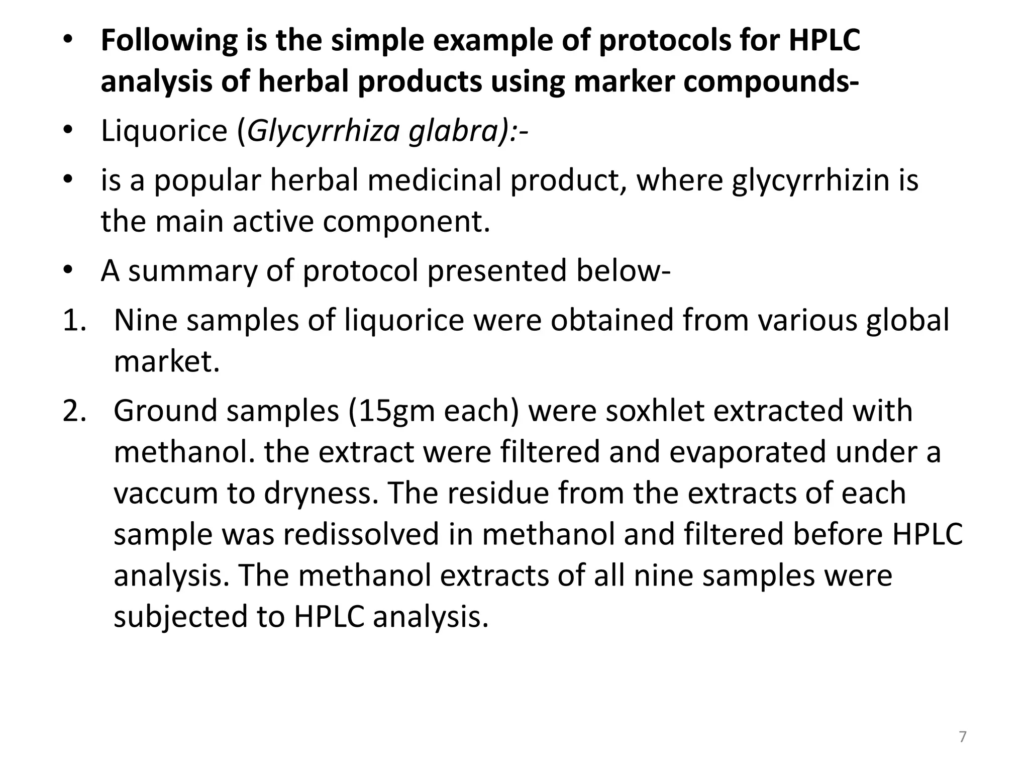Protocols for testing of herbal drugs | PPTX