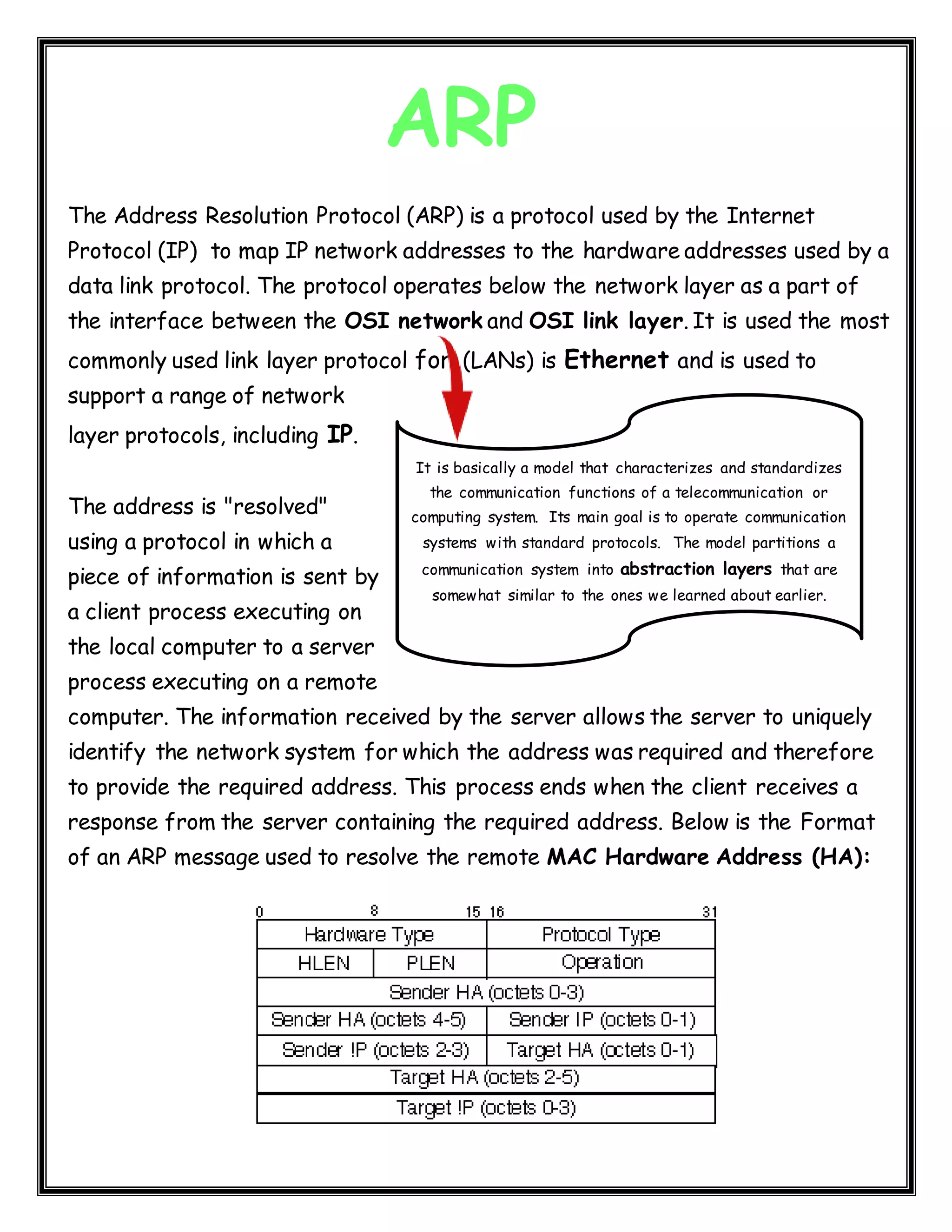 Protocols In Computer Network Docx Computer Networking Computing 6162