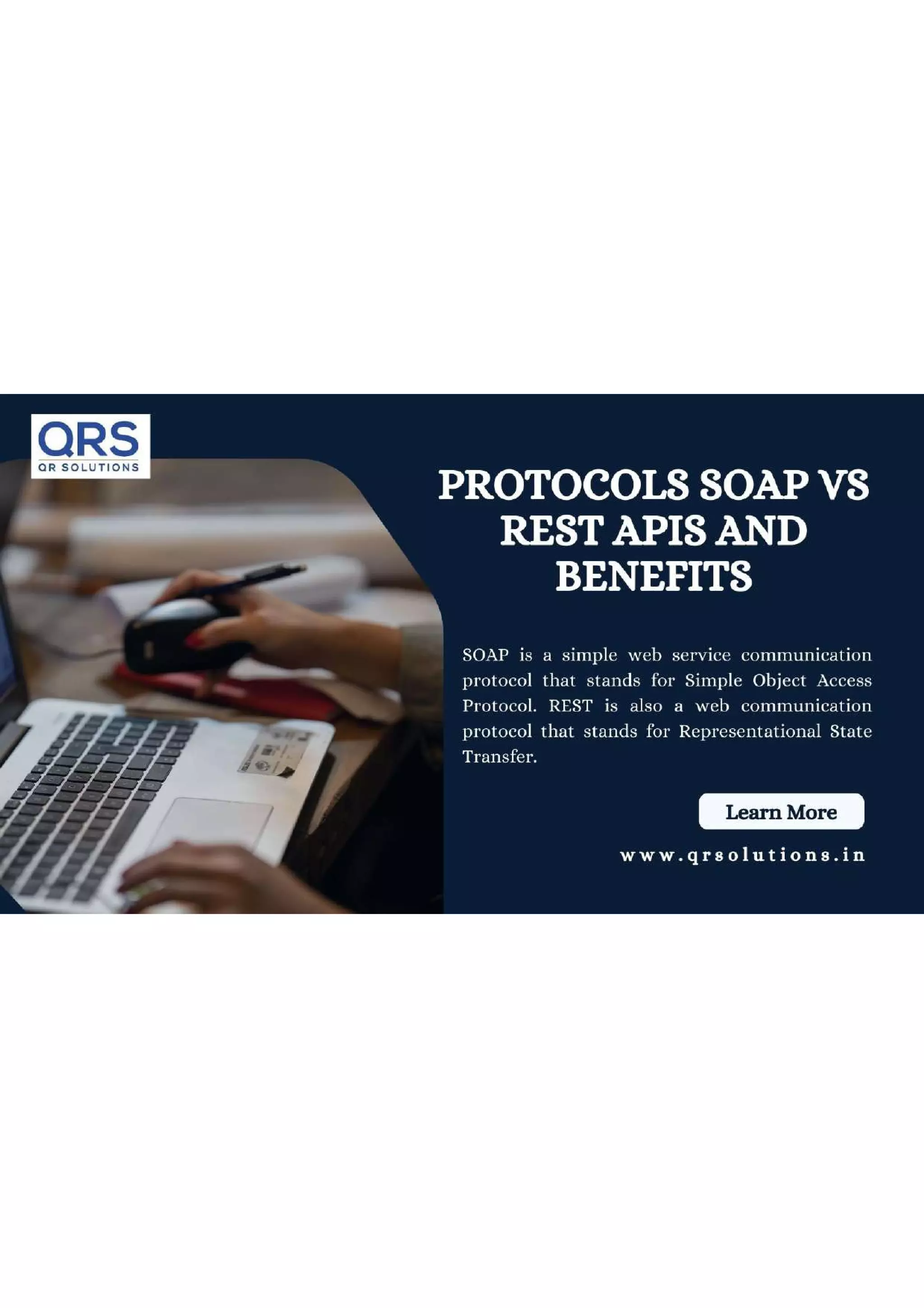 Protocols SOAP Vs REST APIs and Benefits | PDF