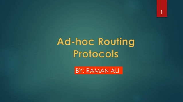Ad-hoc routing protocols | PPT