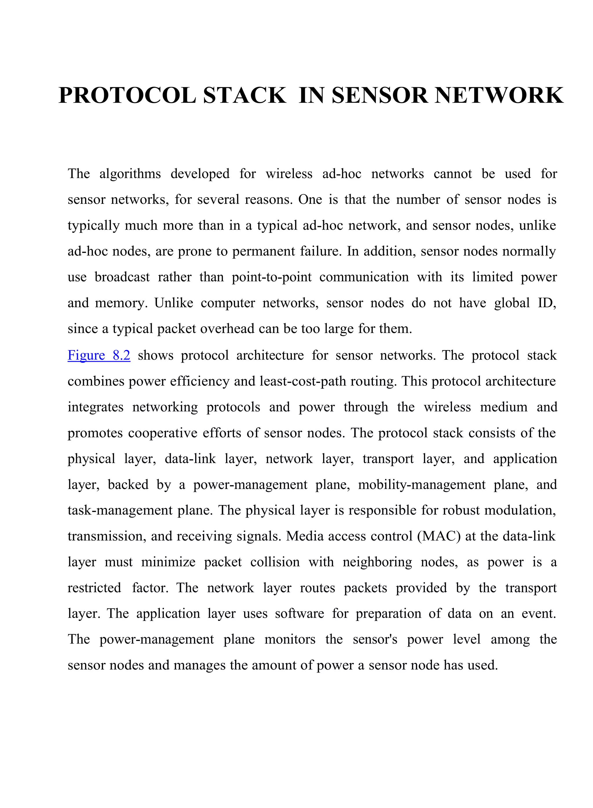 Protocol Stack In Sensor Network 1 Pdf