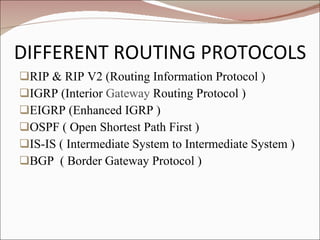 routing Protocols and Virtual private network | PPT