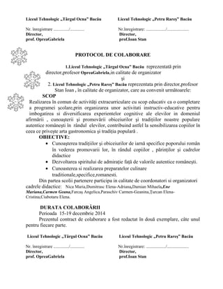 Protocol tg ocna | DOC