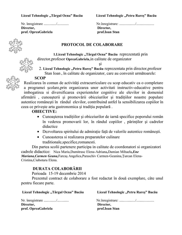 Protocol tg ocna | DOC