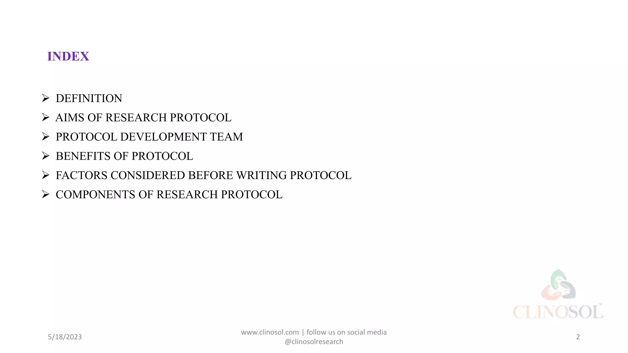 Protocol Writing in Clinical Research | PPTX