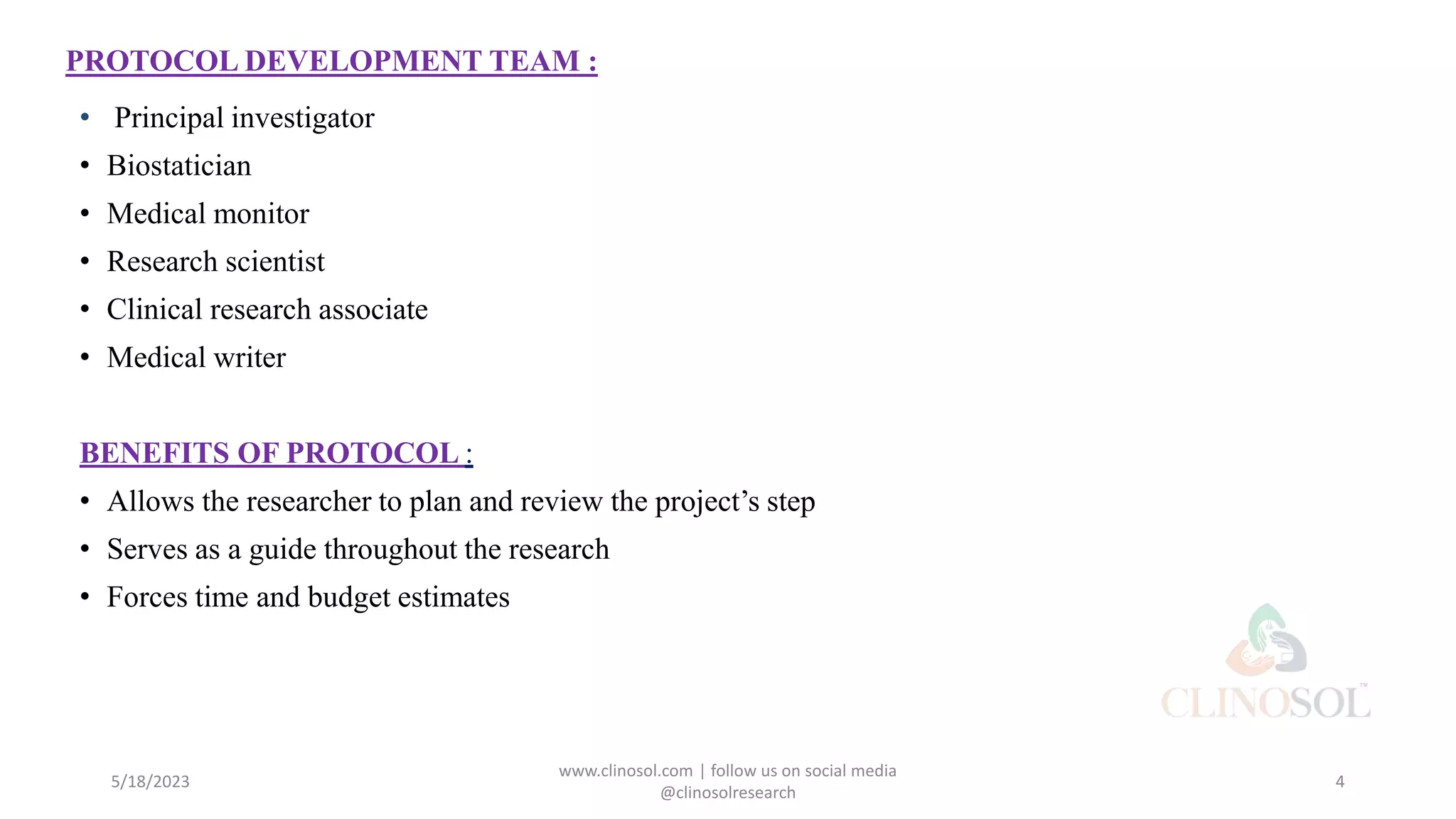 Protocol Writing in Clinical Research | PPT