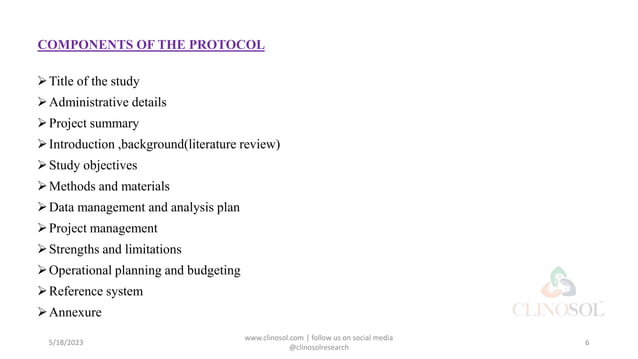 Protocol Writing in Clinical Research | PPT