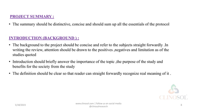 Protocol Writing in Clinical Research | PPT