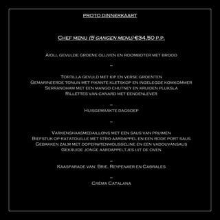 Proto Diner Kaart | PDF