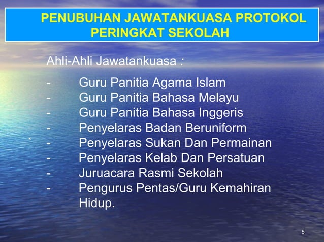 Protokol Majlis Rasmi Di Sekolah | PPT