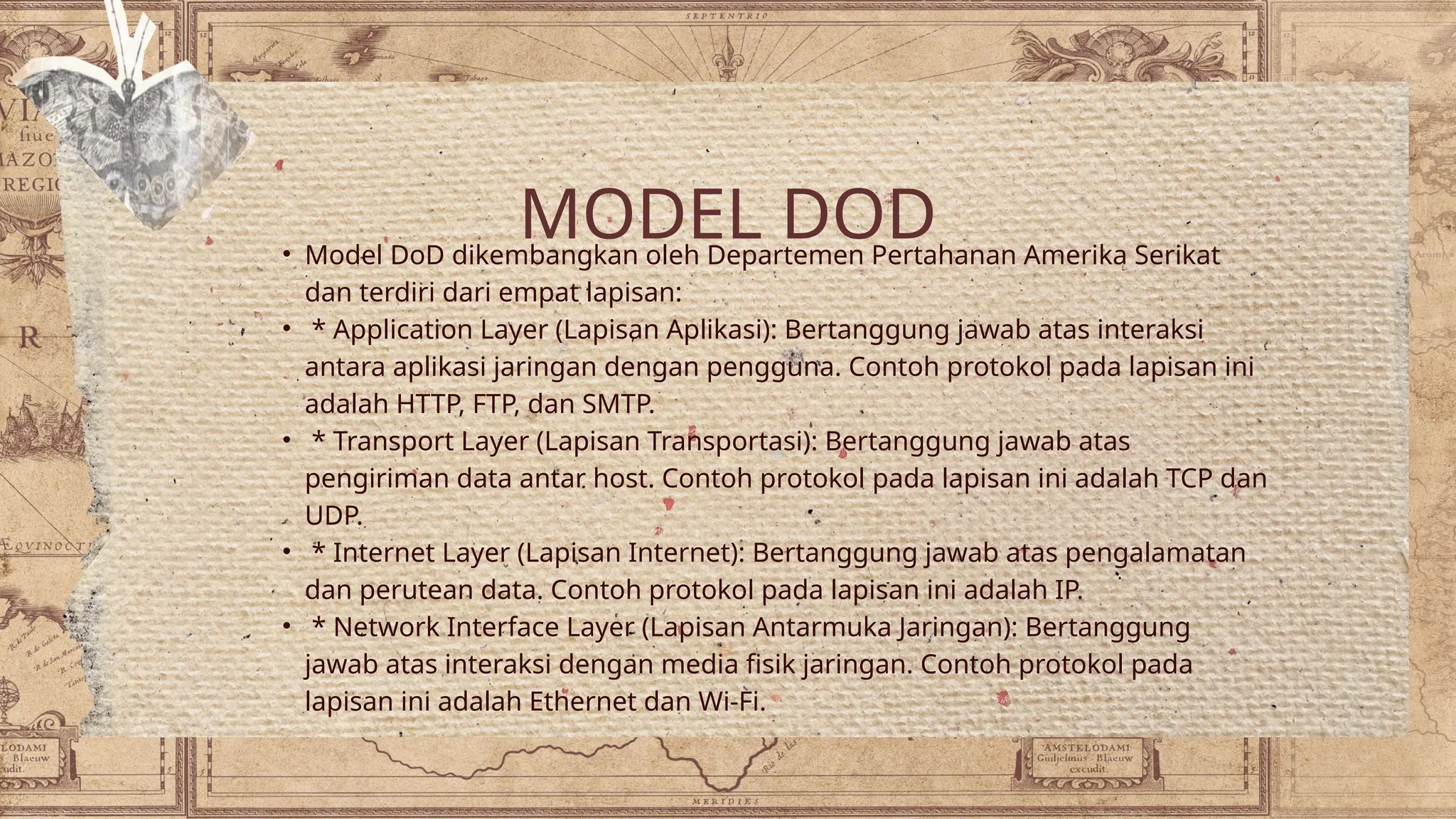 Presentasi tentang protokol jaringan,model DoD dan model OSI | PPTX