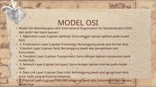 Presentasi tentang protokol jaringan,model DoD dan model OSI | PPTX