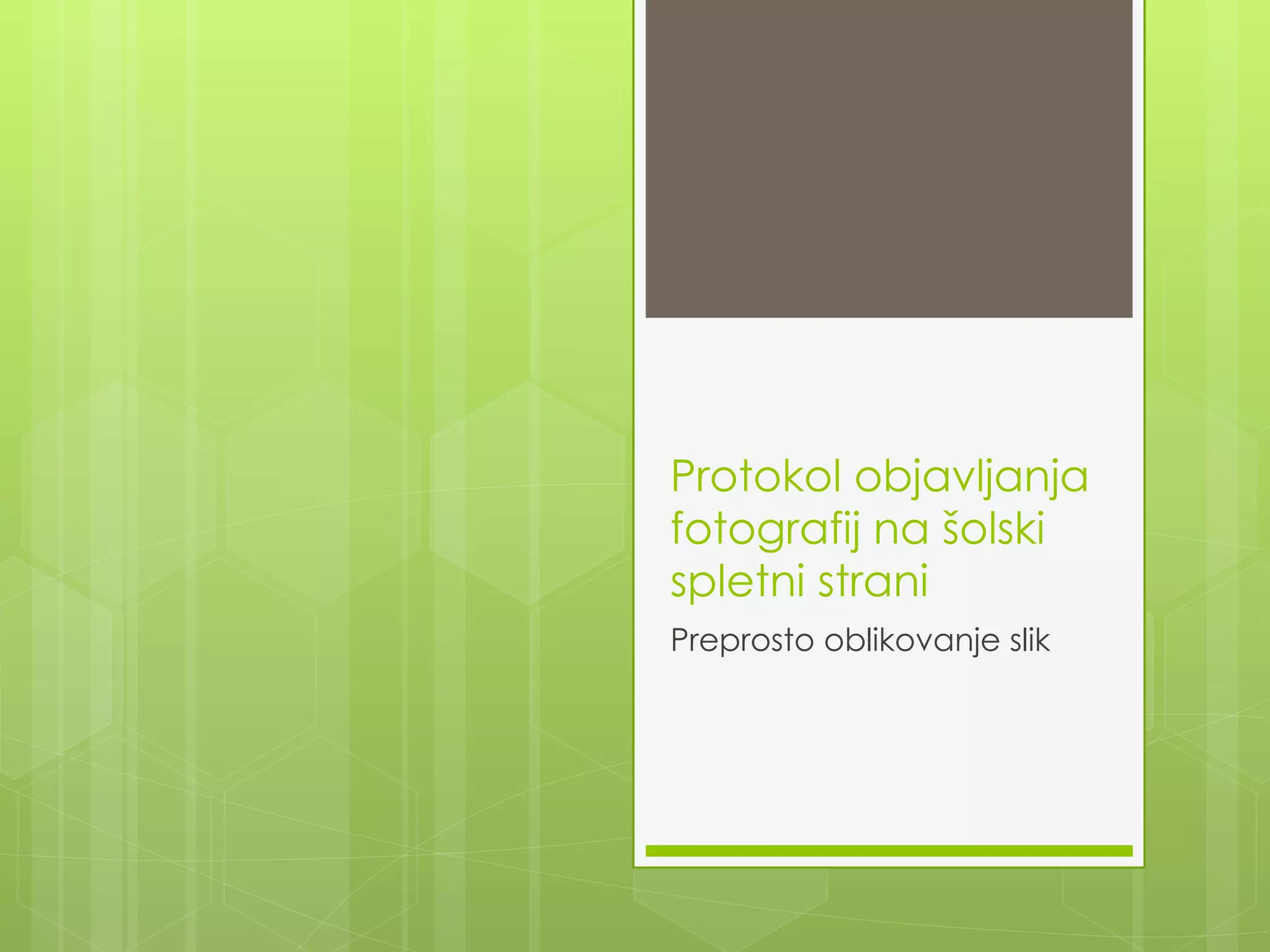 Protokol objavljanja fotografij | PPT