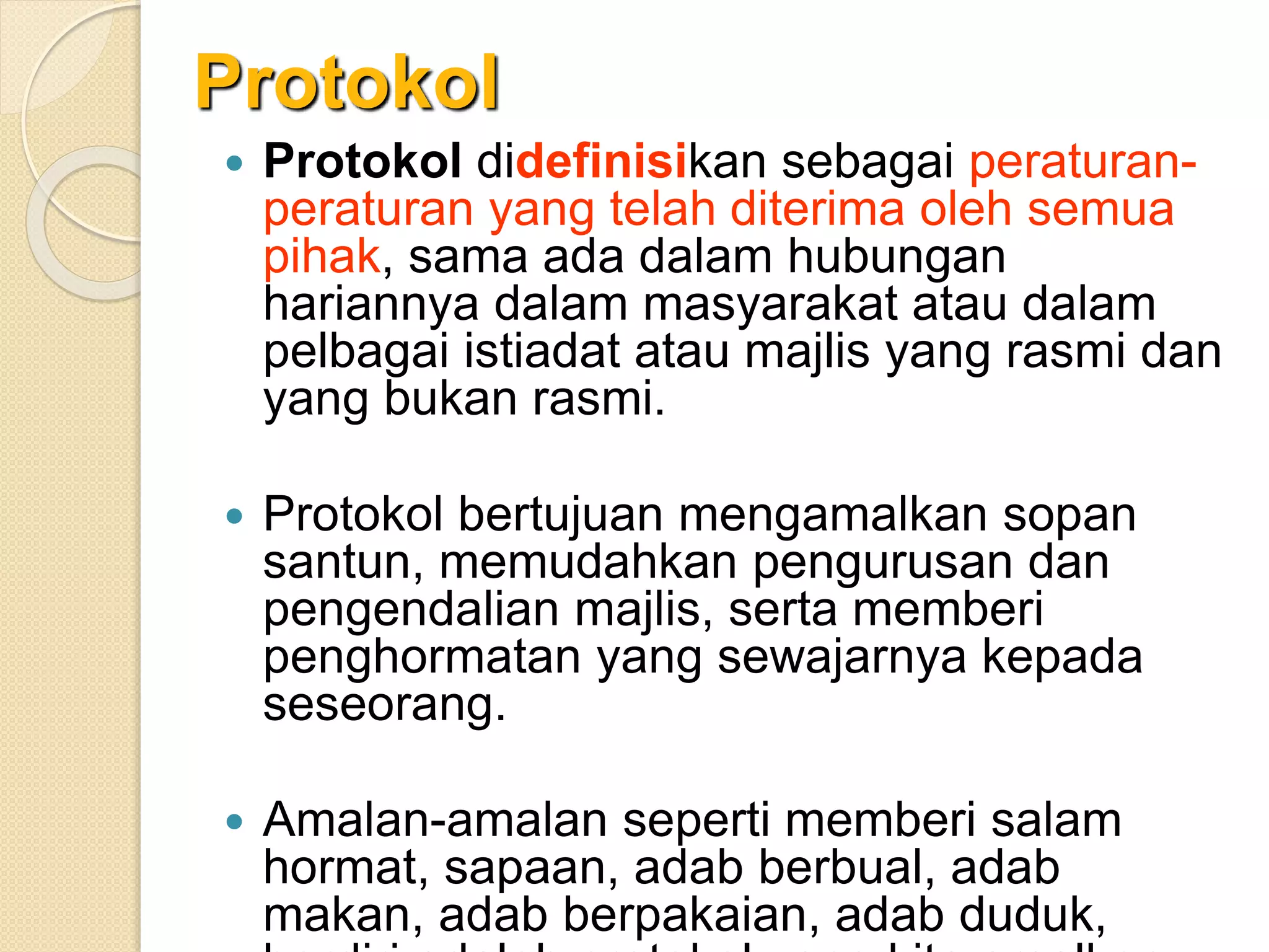 Protokol pengendalian majlis rasmi | PPTX