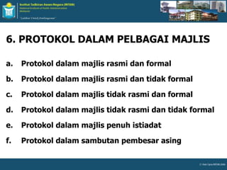 PROTOKOL PENGURUSAN MAJLIS.PPT UNTUK KEGUNAAN PENDIDIKAN | PPT