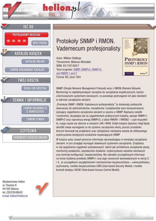 Protokoły SNMP i RMON. Vademecum profesjonalisty | PDF | Computer ...