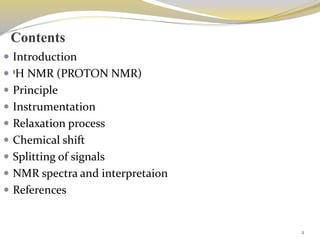 Introduction To Proton NMR and Interpretation | PPTX