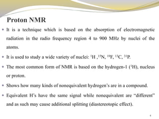 Introduction To Proton NMR and Interpretation | PPTX
