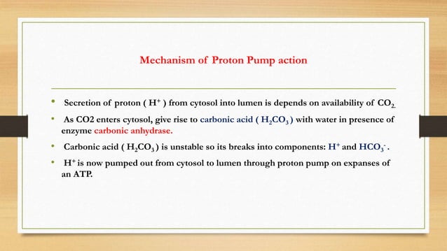 Proton pump and inhibitors and its mechanism | PPTX