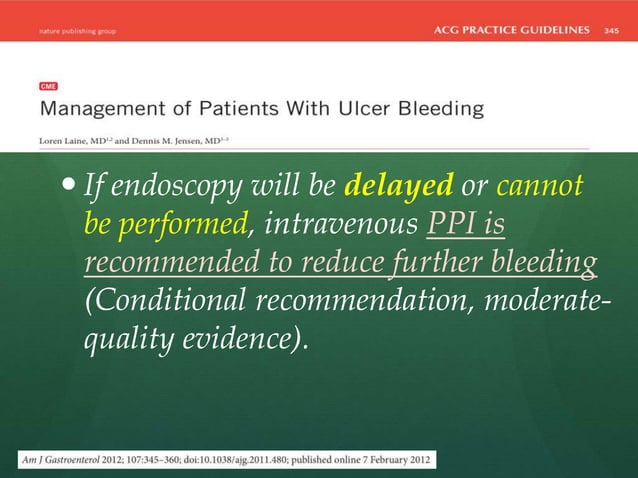 Should we give a PPI IV before endoscopy in patients with upper GI ...