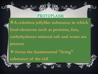 physical properties of Protoplasm | PPTX