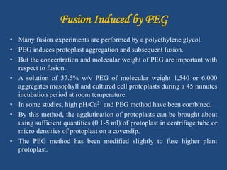 Protoplasm fusion | PPTX | Chemistry | Science
