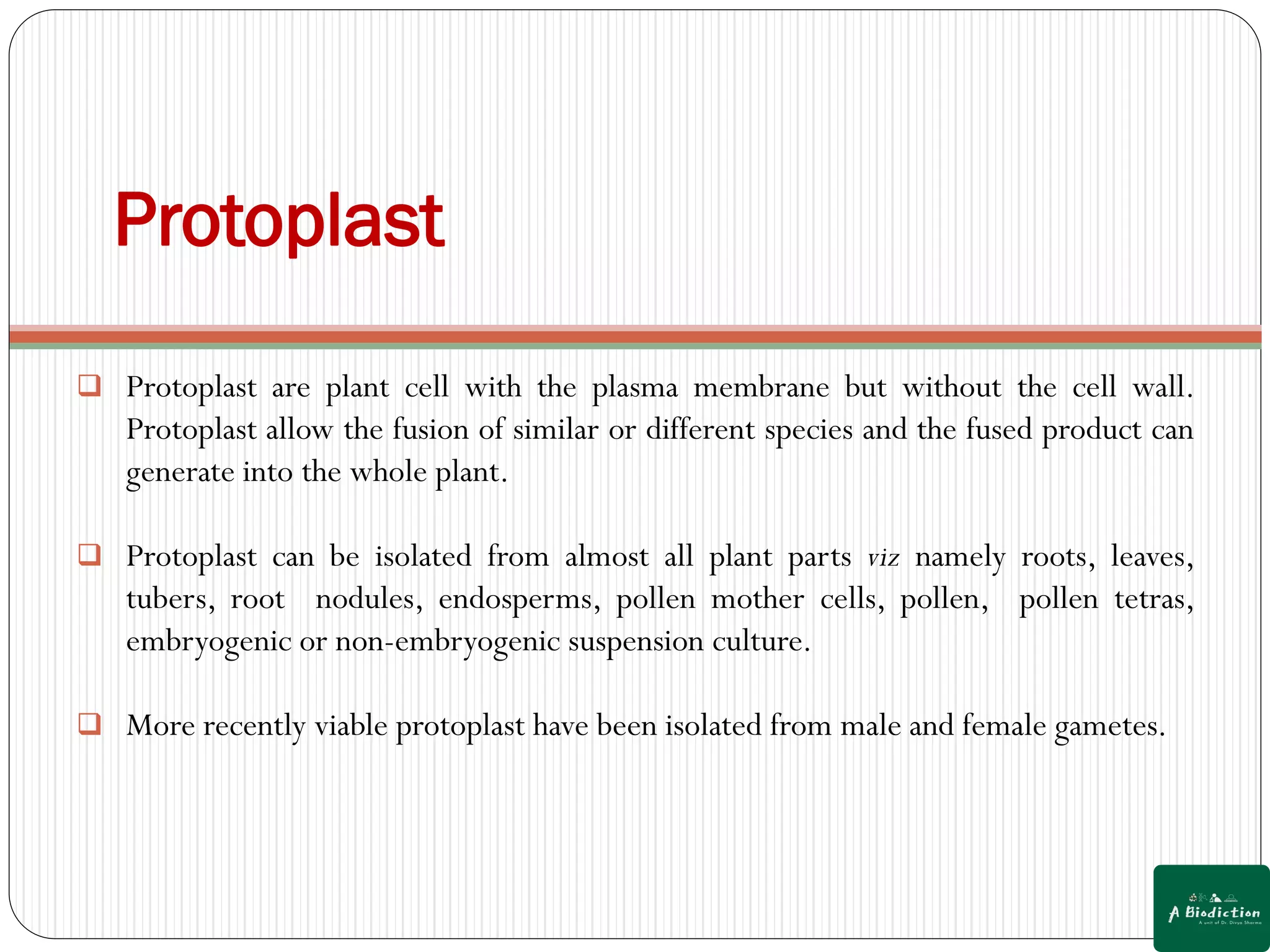 Plant Protoplast: Isolation, Purification and Culturing | PDF