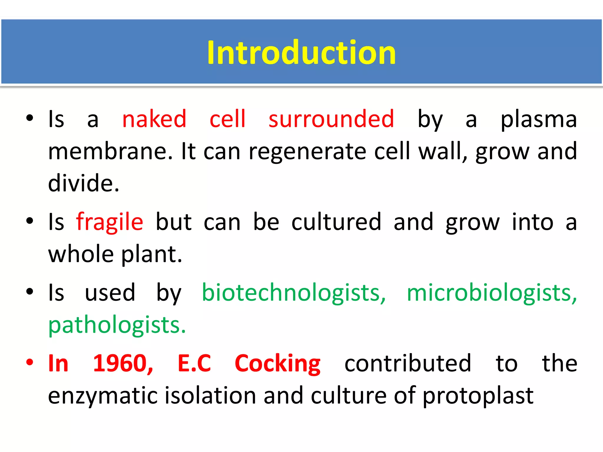 Protoplast culture | PPTX