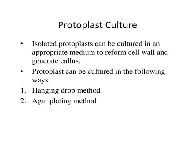Protoplast culture | PDF | Biological Sciences | Science