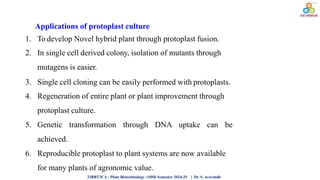 Protoplast culture is a plant cell without cell wall | PPTX ...