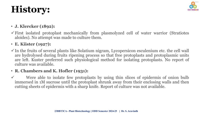 Protoplast culture is a plant cell without cell wall | PPT