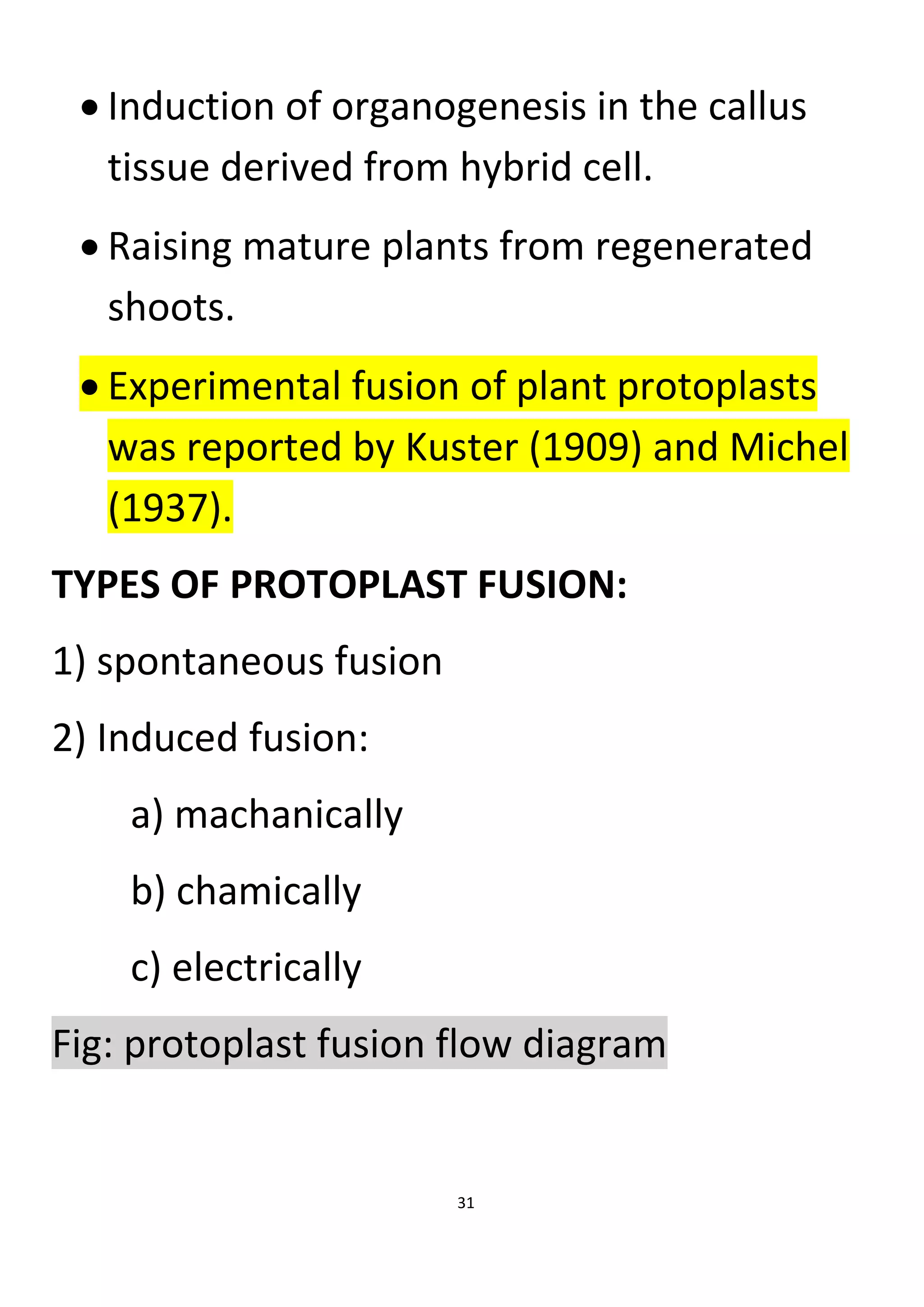 Protoplast culture and fusion | PDF