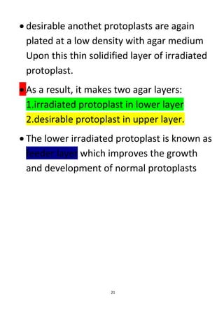 Protoplast culture and fusion | PDF
