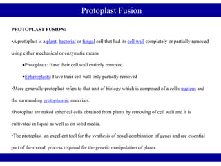Protoplast fusion | PPTX