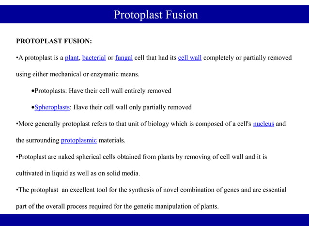 Protoplast fusion | PPTX