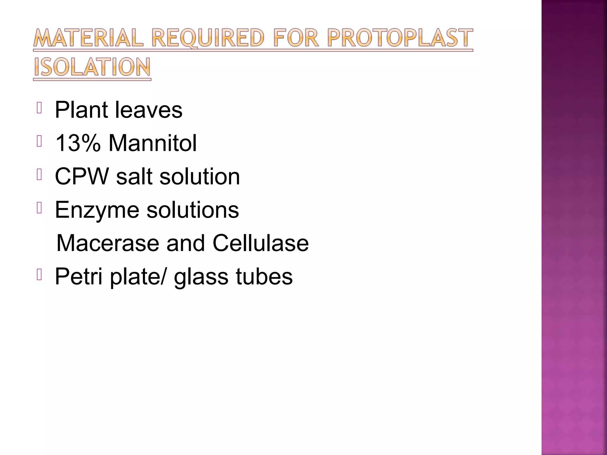 PROTOPLAST ISOLATION & FUSION | PPT
