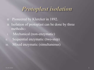 Protoplast isolation and fusion | PPTX