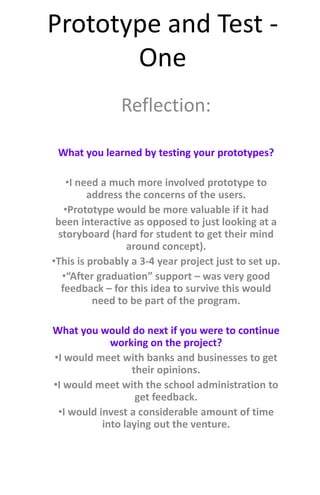 Prototype and Test: Design Thinking Action Lab | PPTX | Startups | Business