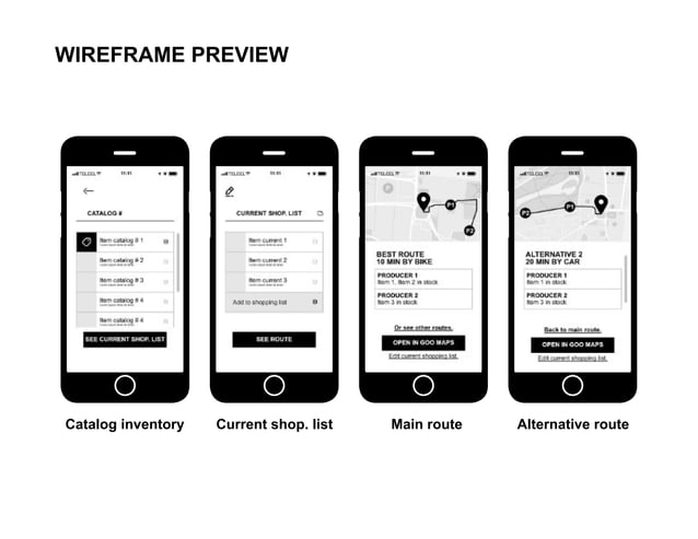 User Profiles and Wireframe Presentation, UX course example | PDF