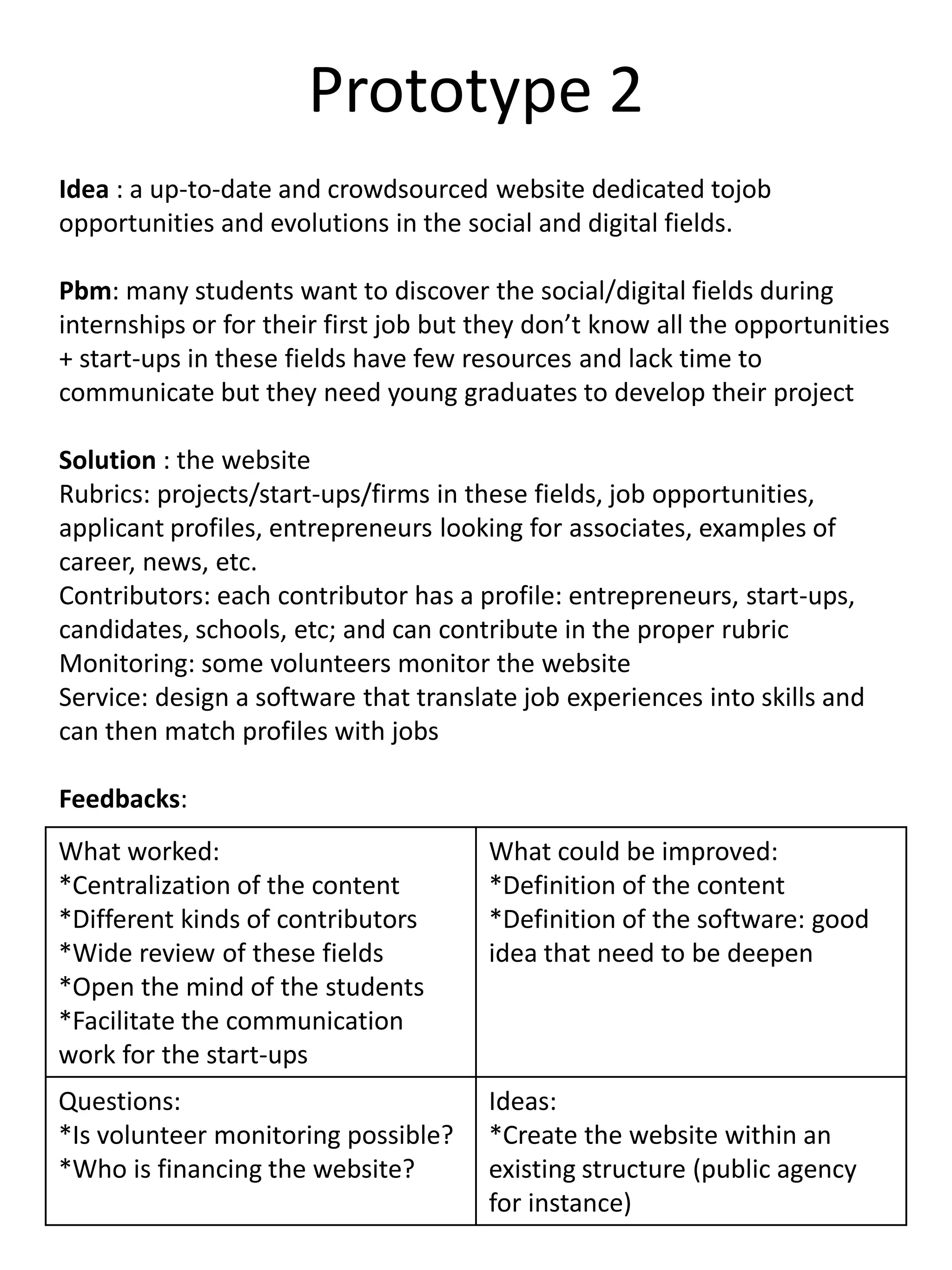 Prototype assignment | PPTX
