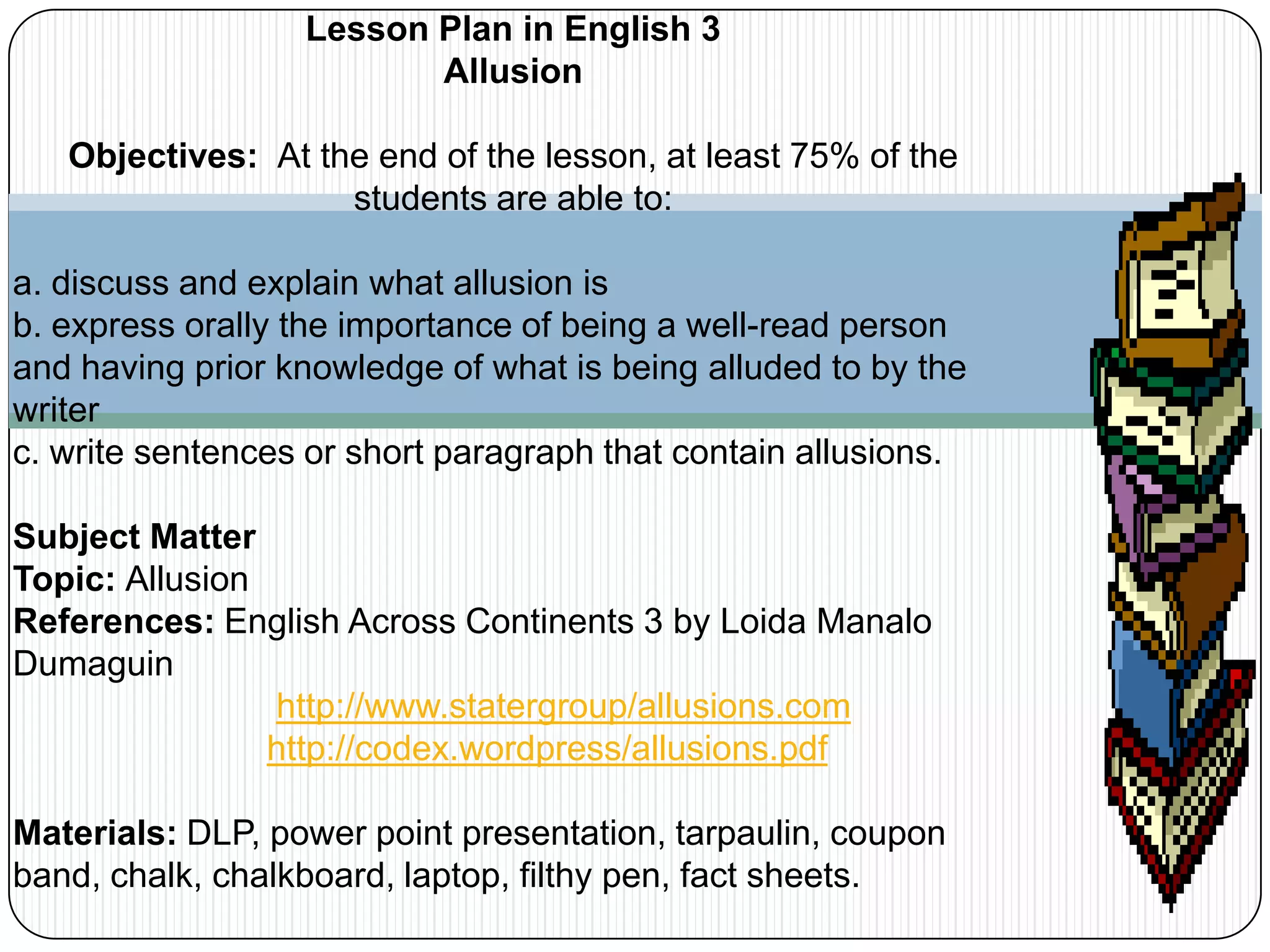Prototype lesson plan in English | PPTX