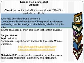 Prototype lesson plan in English | PPTX