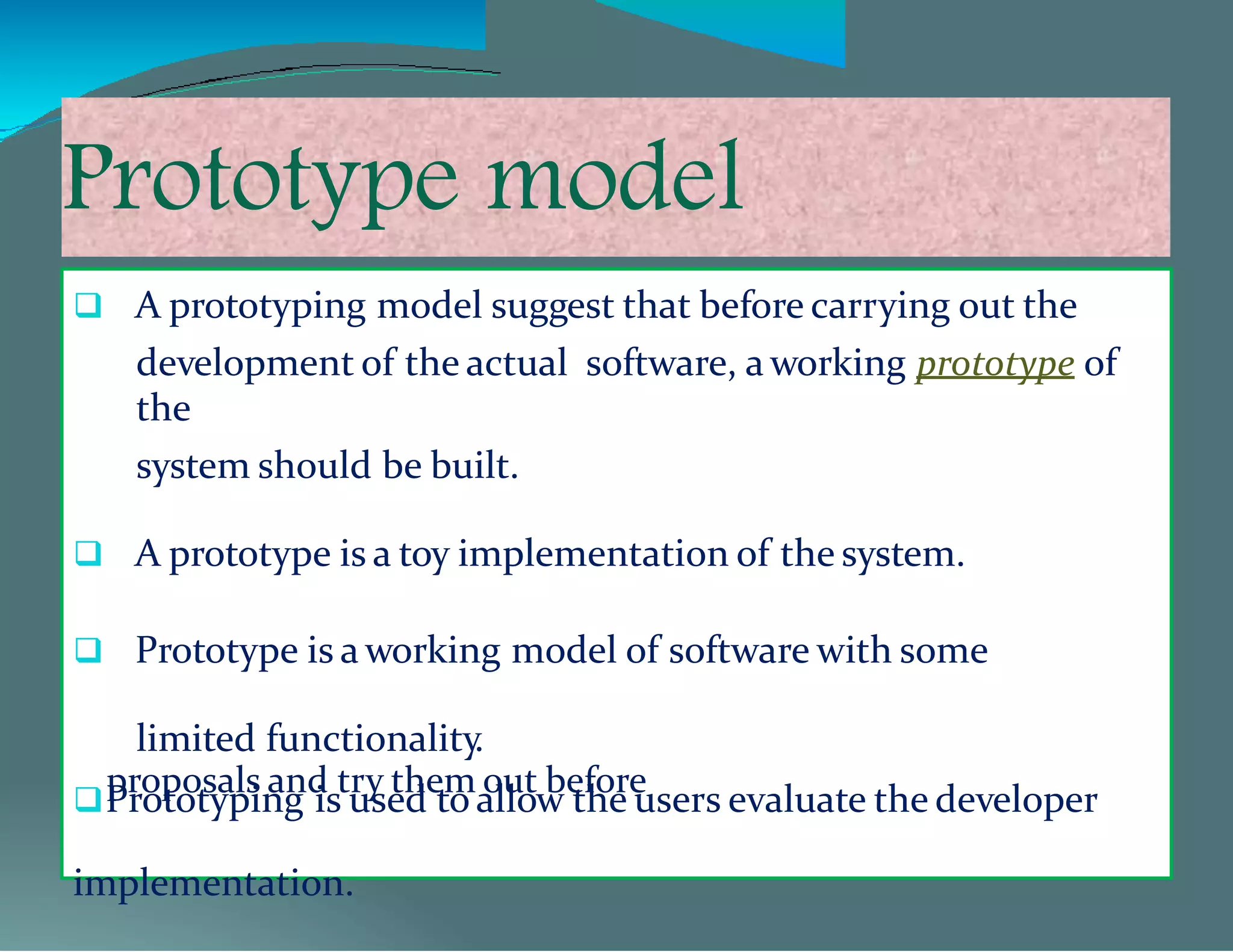 Prototypemodel in SDLC ppt | PPTX | Web Development | Internet