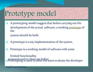 Prototypemodel in SDLC ppt | PPTX | Web Development | Internet