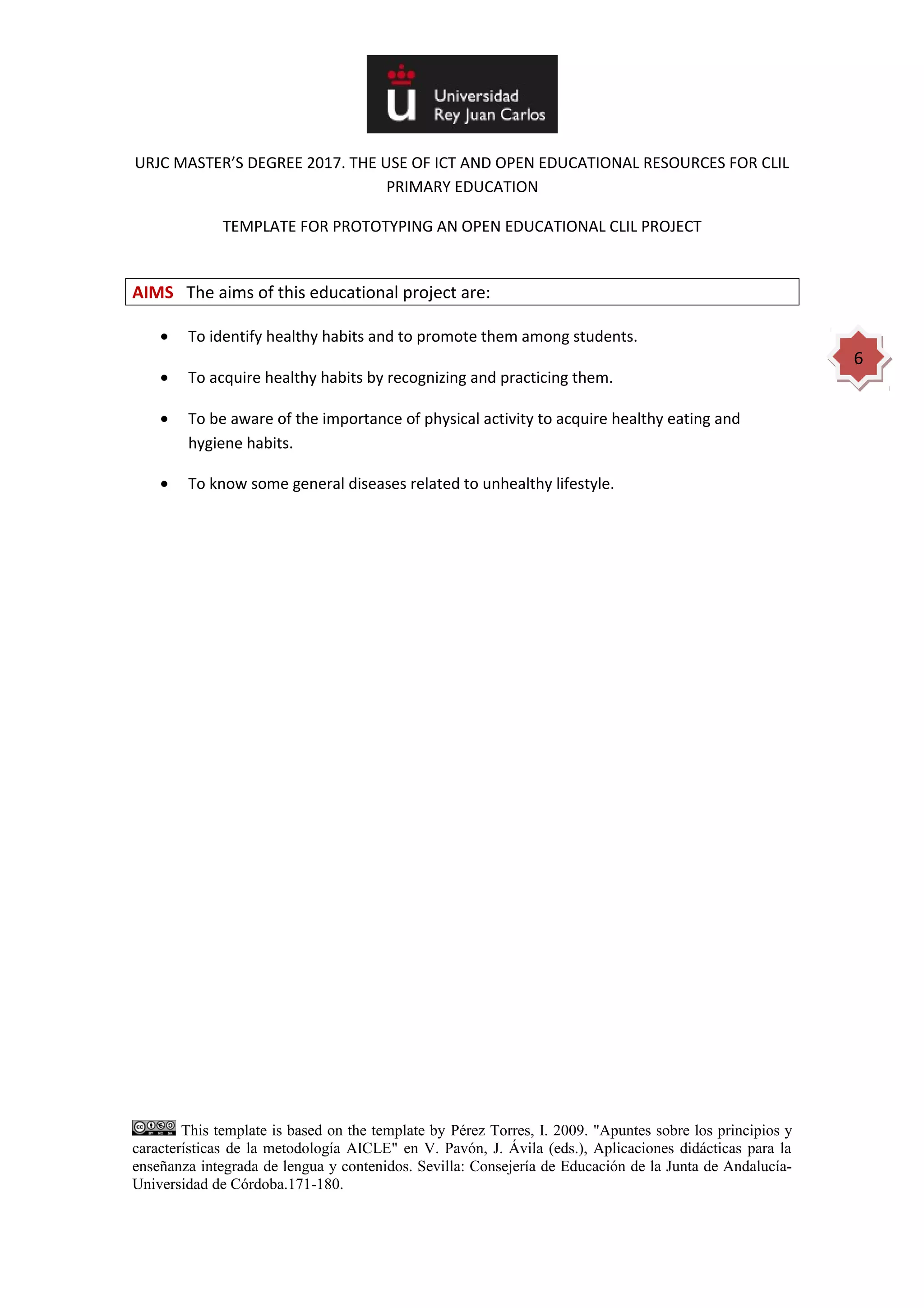 Prototype of a CLIL project: "Live a healthy life" | DOC