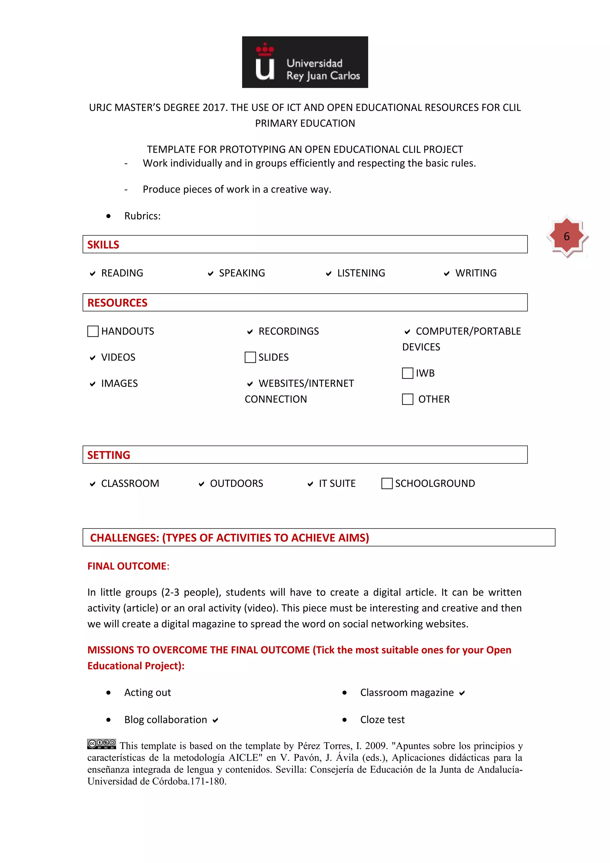 Prototype of a CLIL project: "Live a healthy life" | DOC
