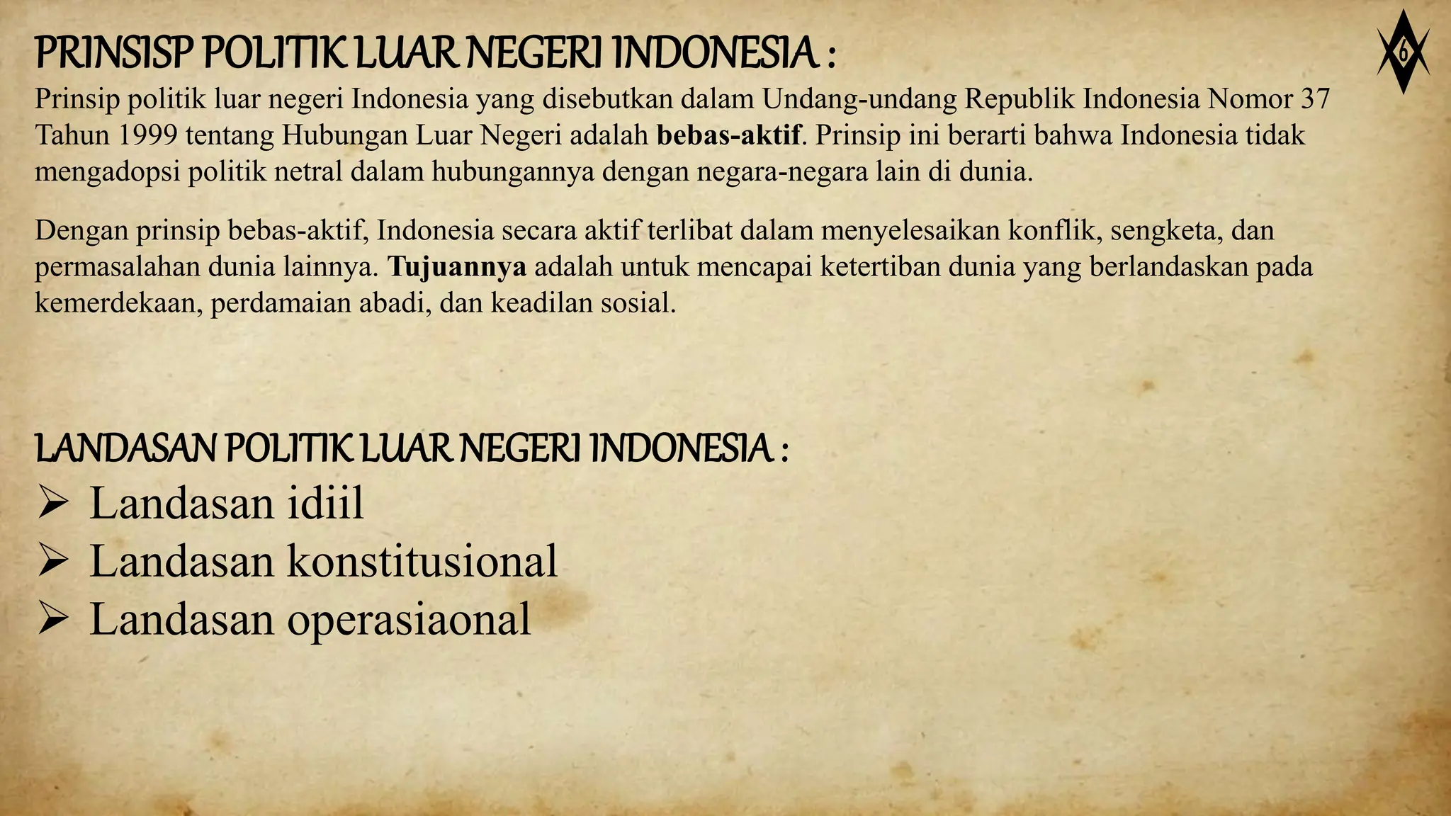 Kebijakan luar negeri Indonesia | PPTX